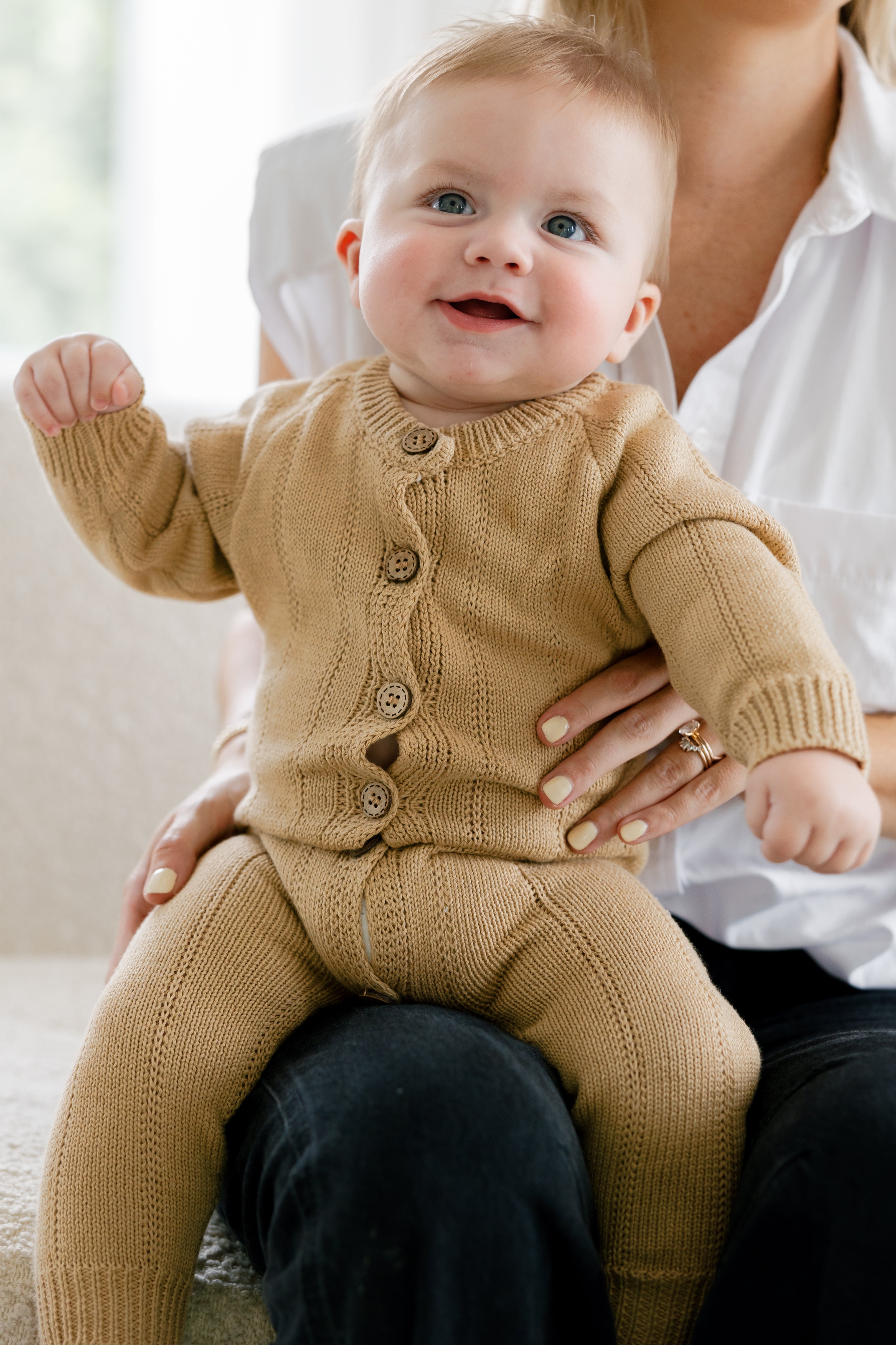 Camden Knit Romper in Beige – Consciously Baby