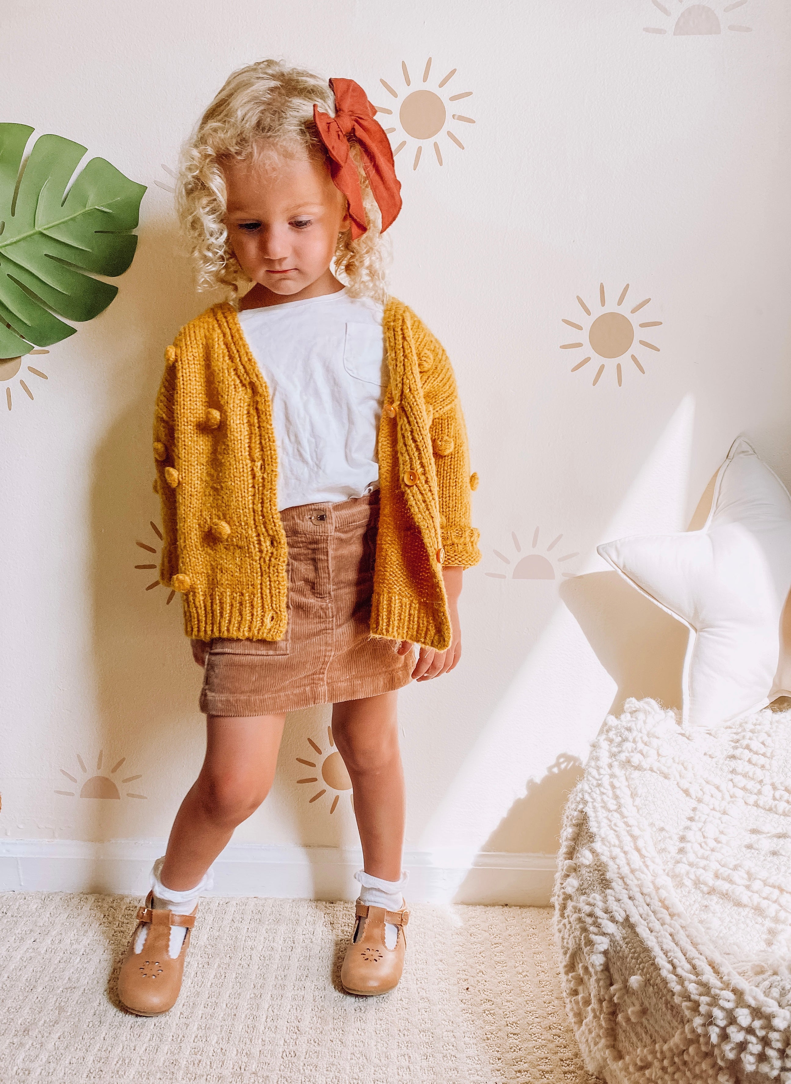 Toddler Leather Petal T-Bar | Color 'Aged Camel' | Hard Sole ...